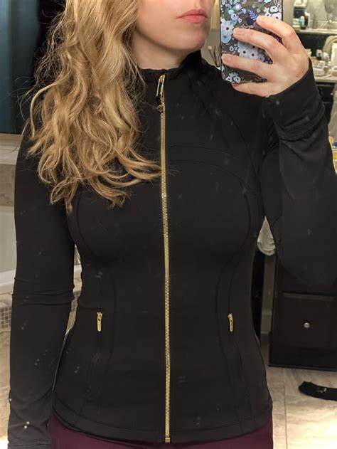 define jacket black with gold zip r lululemon