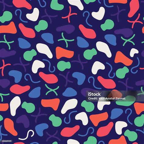 liquid blob shapes seamless pattern random arrangement of doodle amorphous squiggles blotches