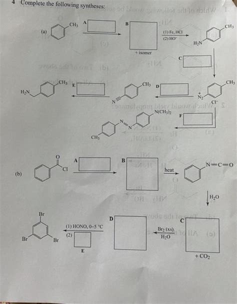 Solved 4 Complete the following syntheses: CH3 B CH (a) (1) | Chegg.com