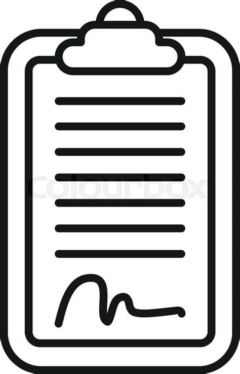 Check Data User Icon Outline Vector Human Security Handwri Colourbox