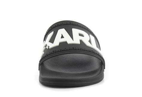 Karl Lagerfeld Ljetna Obuća Crna Ravne Papuče Karl Logo Slide