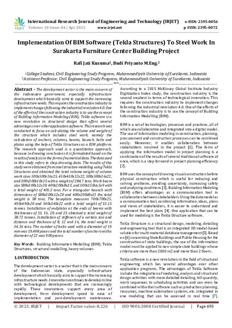 pdf implementation of bim software tekla structures to steel work