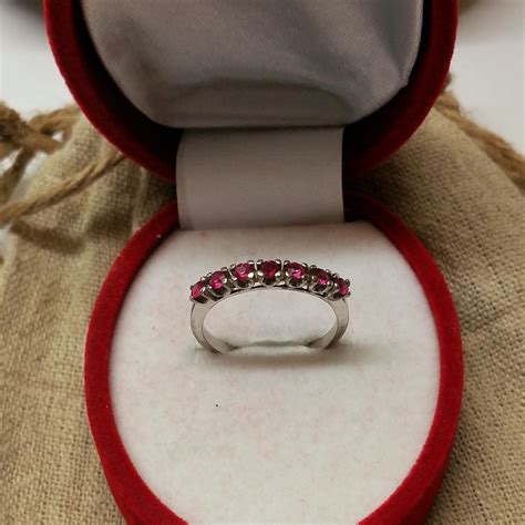 18 2 Mm Vintage Vorsteckring Ring Silber 925 Rubine Edel Vintage SR416