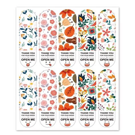 Flores Thank You Stickers Packaging Stickers Sticker Labels
