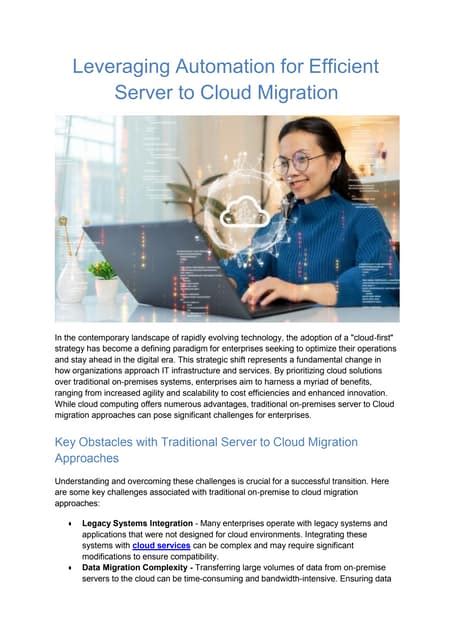 Leveraging Automation For Efficient Server To Cloud Migration Pdf