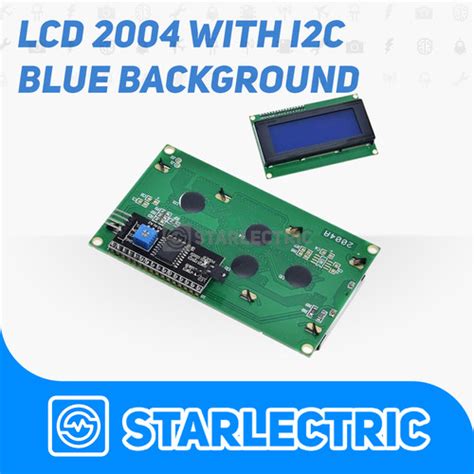 jual lcd 20x4 2004 with i2c backpack display biru blue background putih