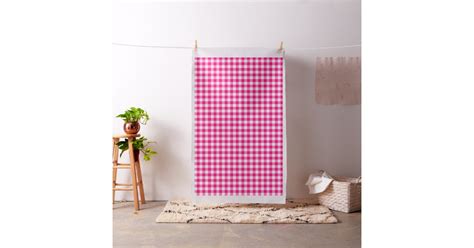 Hot Pink Gingham Pattern Fabric Zazzle