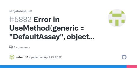 Error In Usemethodgeneric Defaultassay Object Object No Applicable Method For