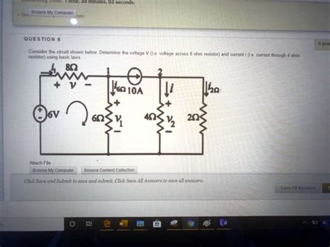 Solved Question 8 Consider The Circuit Shown Below Determine The