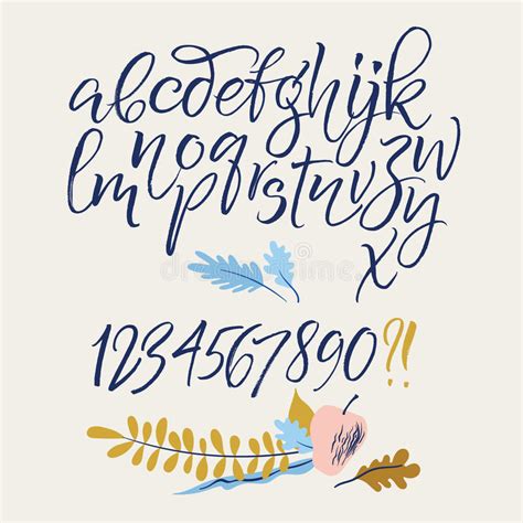 Alphabet Letters Lowercase Uppercase Numbers Vector Alphabet Hand