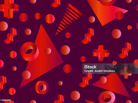 80년대 스타일의 3d 모양을 가진 기하학적 매끄러운 패턴 그라데이션 색상이 있는 아이소메트릭 3d 기하학적 모양 종이 배너 및 벽지에 인쇄하기위한 디자인 벡터 그림