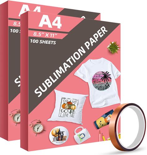 200 Sheets Sublimation Paper 85 X 11 Inch Sublimation Transfer Papers