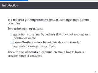 Empowered Negative Specialization In Inductive Logic Programming Ppt
