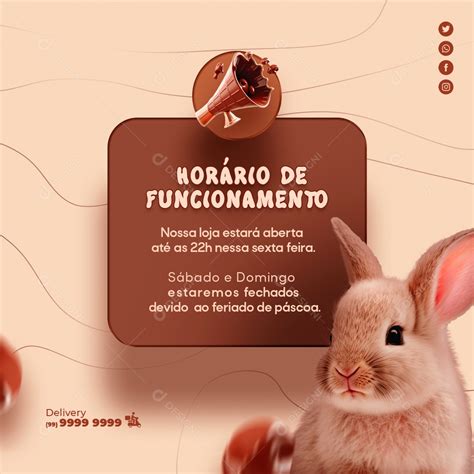 Horário De Funcionamento De Páscoa Social Media Psd Editável Download