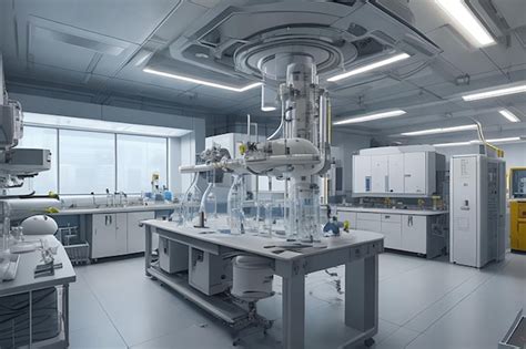 Premium Ai Image Minimalist Futuristic Science Lab