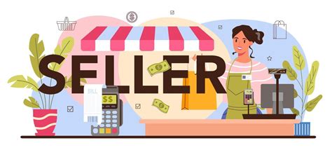 판매자 인쇄 상의 헤더입니다 슈퍼마켓 상점 상점의 전문 노동자 상품화 현금 회계 및 계산 고객 서비스 지불 작업