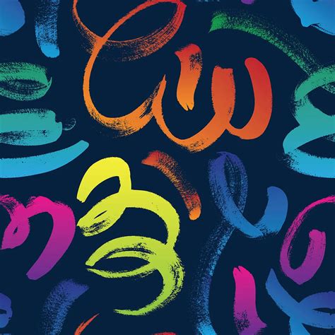 Graffito Wallpaper In Brights On Navy I Love Wallpaper