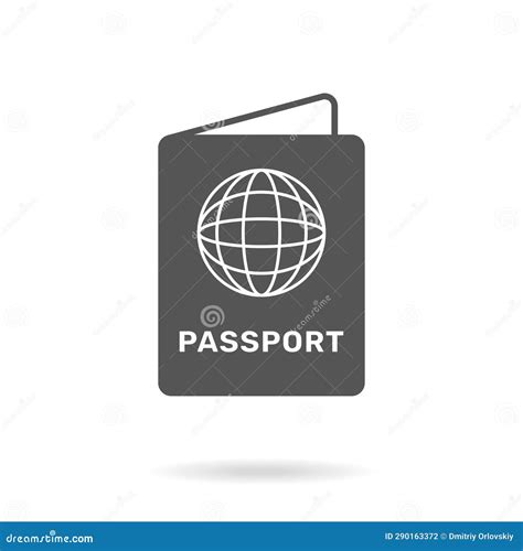 Passport Icon On White Background Liner Passport Icon On White