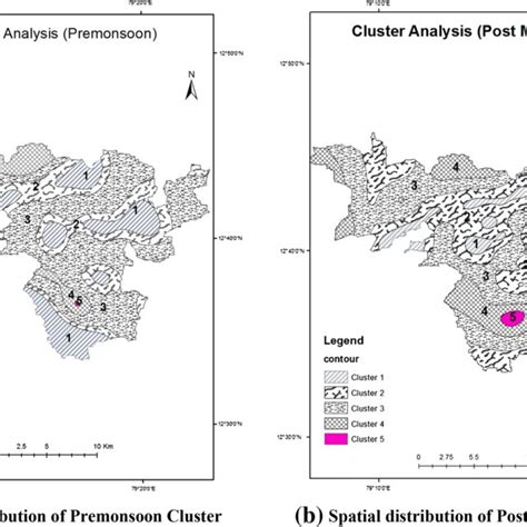 A Spatial Distribution Of Premonsoon Cluster And B Spatial Distribution