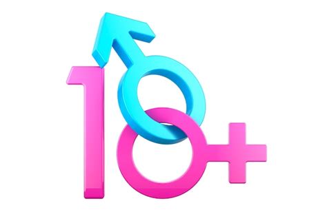Premium PSD 18 Concept With Female And Male Gender Symbols 3D