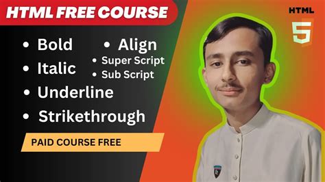 Html Free Course Basic Text Formatting Bold Italic U S Super