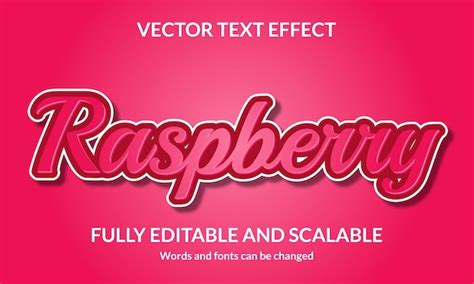 Premium Vector Raspberry Editable 3d Text Style Effect