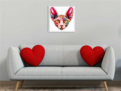 Pink Sphynx Cat Art Download Artwork