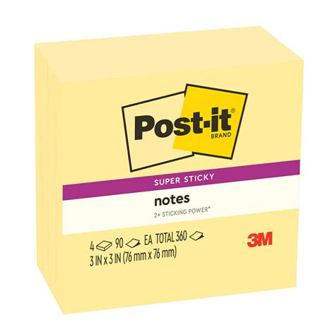 Post It Super Sticky Lined Notes Canary Yellow 4 In X 6 In 45
