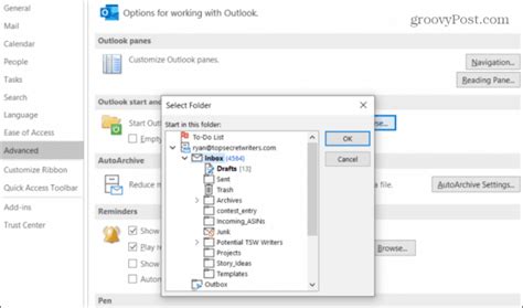 How To Make Outlook Open To A Specific Default Account