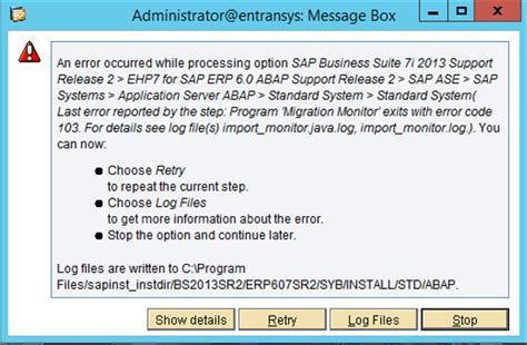 Program Migration Monitor Exits With Error Code Sap Community
