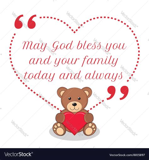 Inspirational Love Quote May God Bless You Vector Image