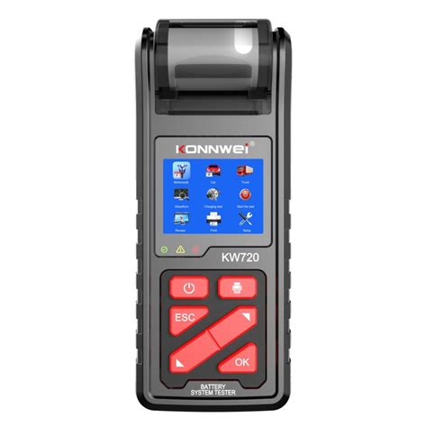 Probador De Batería Konnwei Kw720 5 36v Carga Cca Impresora
