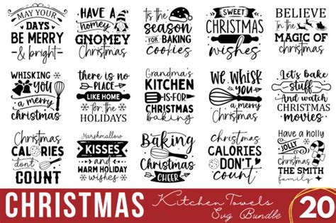 Christmas Kitchen Towels SVG Bundle Graphic By Regulrcrative Creative