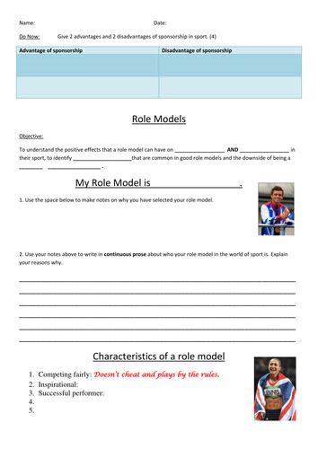 Aqa Spec Powerpoint Lesson On Role Models Teaching Resources