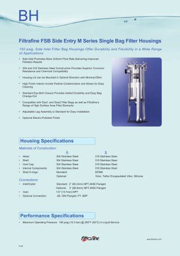 NHV High Flow Filter Housings Filtrafine PDF Catalogs Technical