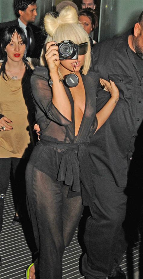Lady Gaga Showing Her Nice Tits In See Thru Dress And Upskirt Paparazzi