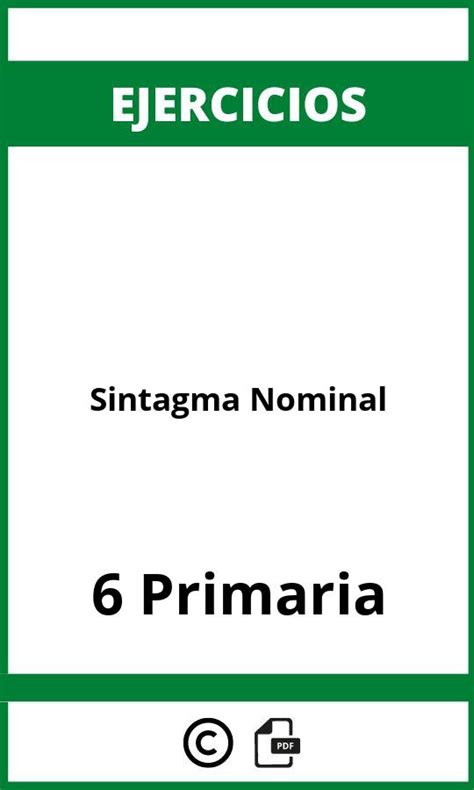 Ejercicios Sintagma Nominal 6 Primaria PDF