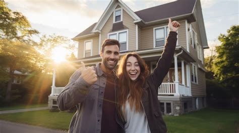 Premium Photo Exciting Couple After Buying New House