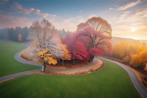 Premium Photo Vertical Shot Of A Curvy Road In A Forest Covered In
