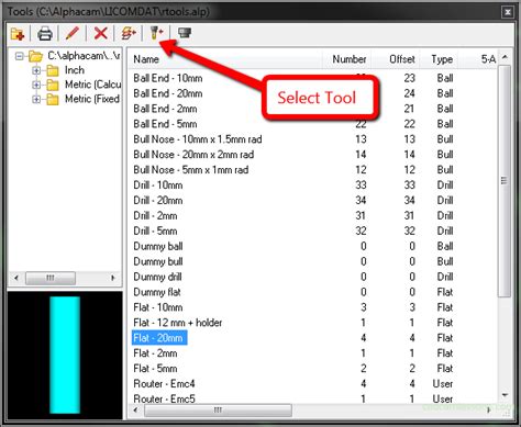 Select Tool Alphacam Course 2 5d Milling