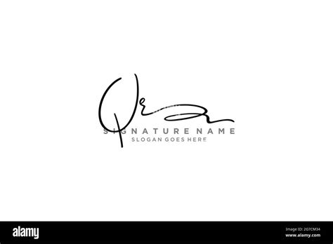 QR Letter Signature Logo Template Elegant Design Logo Sign Symbol Template Vector Icon Stock