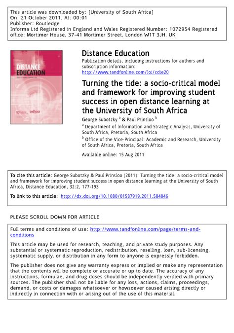 Pdf Turning The Tide A Socio Critical Model And Framework For