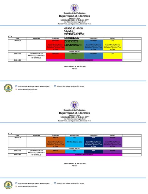 Class Program Pdf