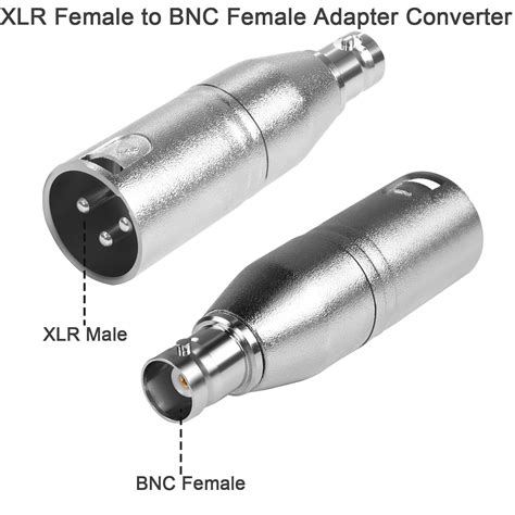 Trahoo Xlr Male To Bnc Female Adaptor Converter 3pin Xlr Plug To Bnc Socket Coaxial Analogue