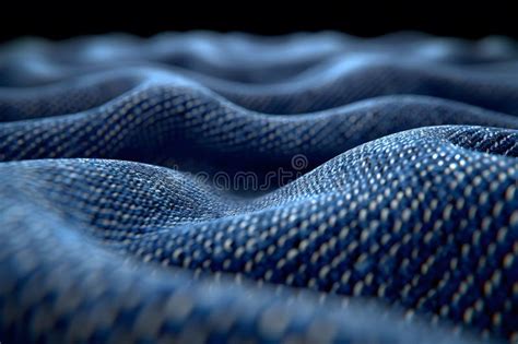 Dynamic Wave Like Blue Fabric Texture For Design And Art Projects Generative Ai Stock