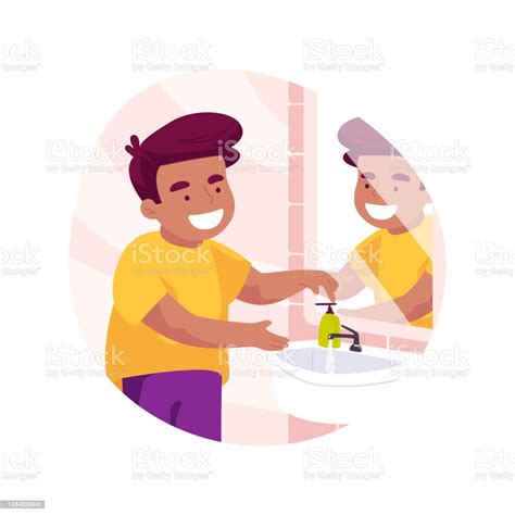 적절한 손 씻기 고립 된 만화 벡터 일러스트레이션을 배우십시오 손 씻기에 대한 스톡 벡터 아트 및 기타 이미지 손 씻기