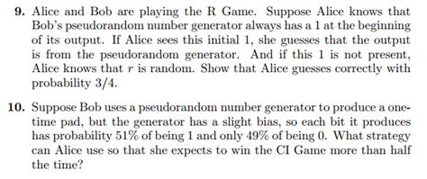 9 Alice And Bob Are Playing The R Game Suppose