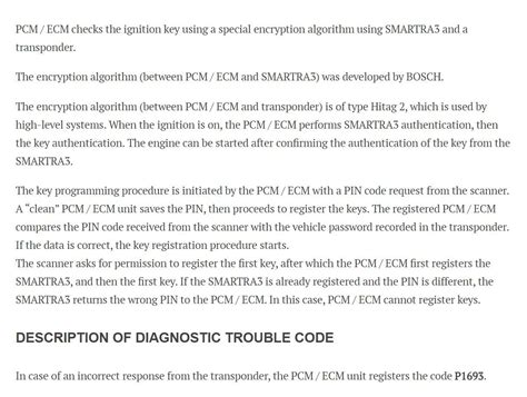 Kia Fault Code P1693