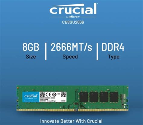 Crucial Cb8gu2666 Ram 8gb Ddr4 2666mhz Udimm Cb8gu2666 Buy Best Price In Uae Dubai Abu