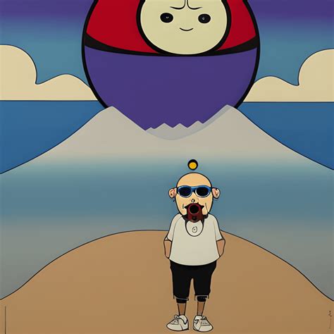 Bald Bearded Man In Round Rimmed Sunglasses · Creative Fabrica